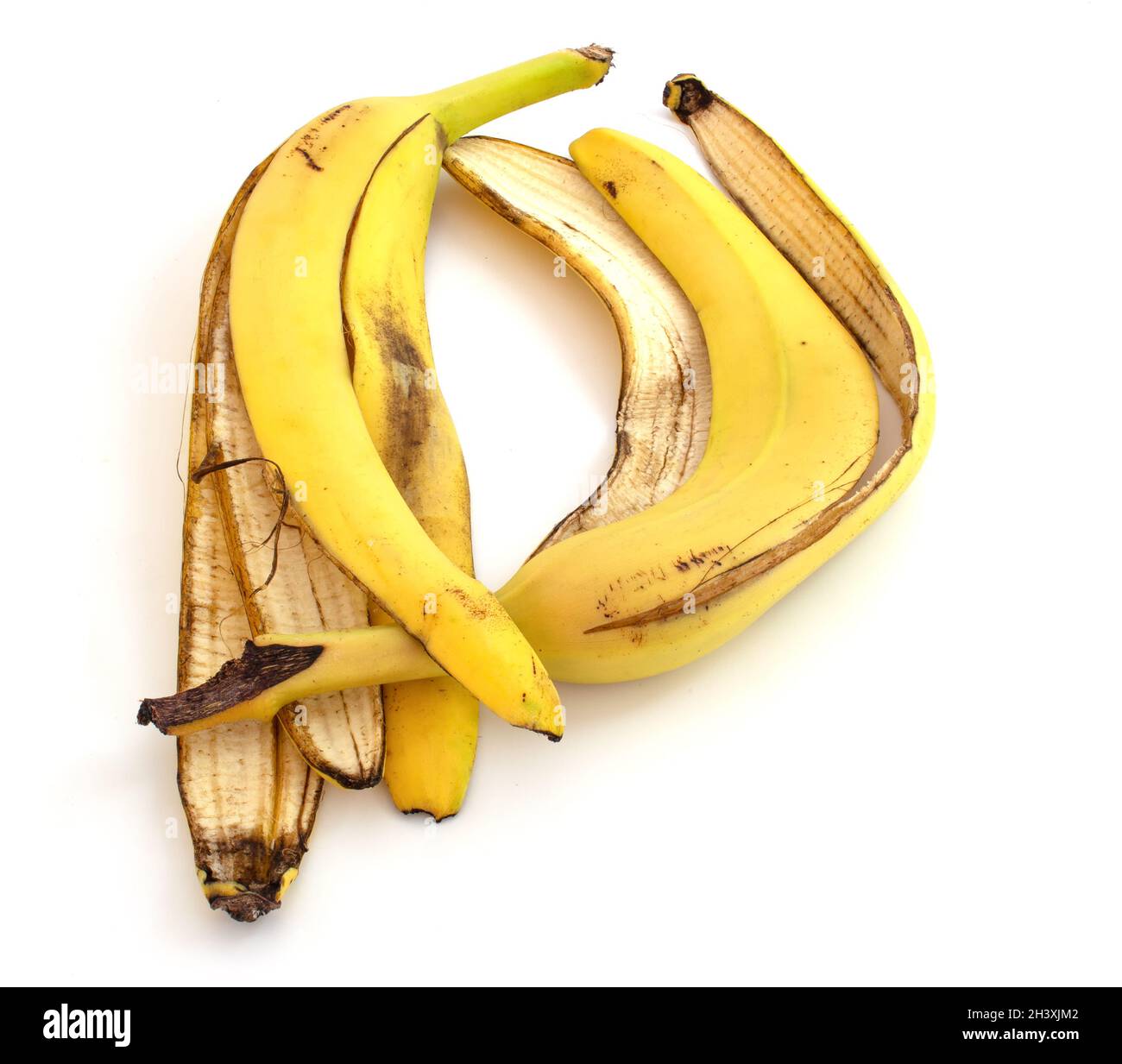 Banana peel on a white background Stock Photo - Alamy
