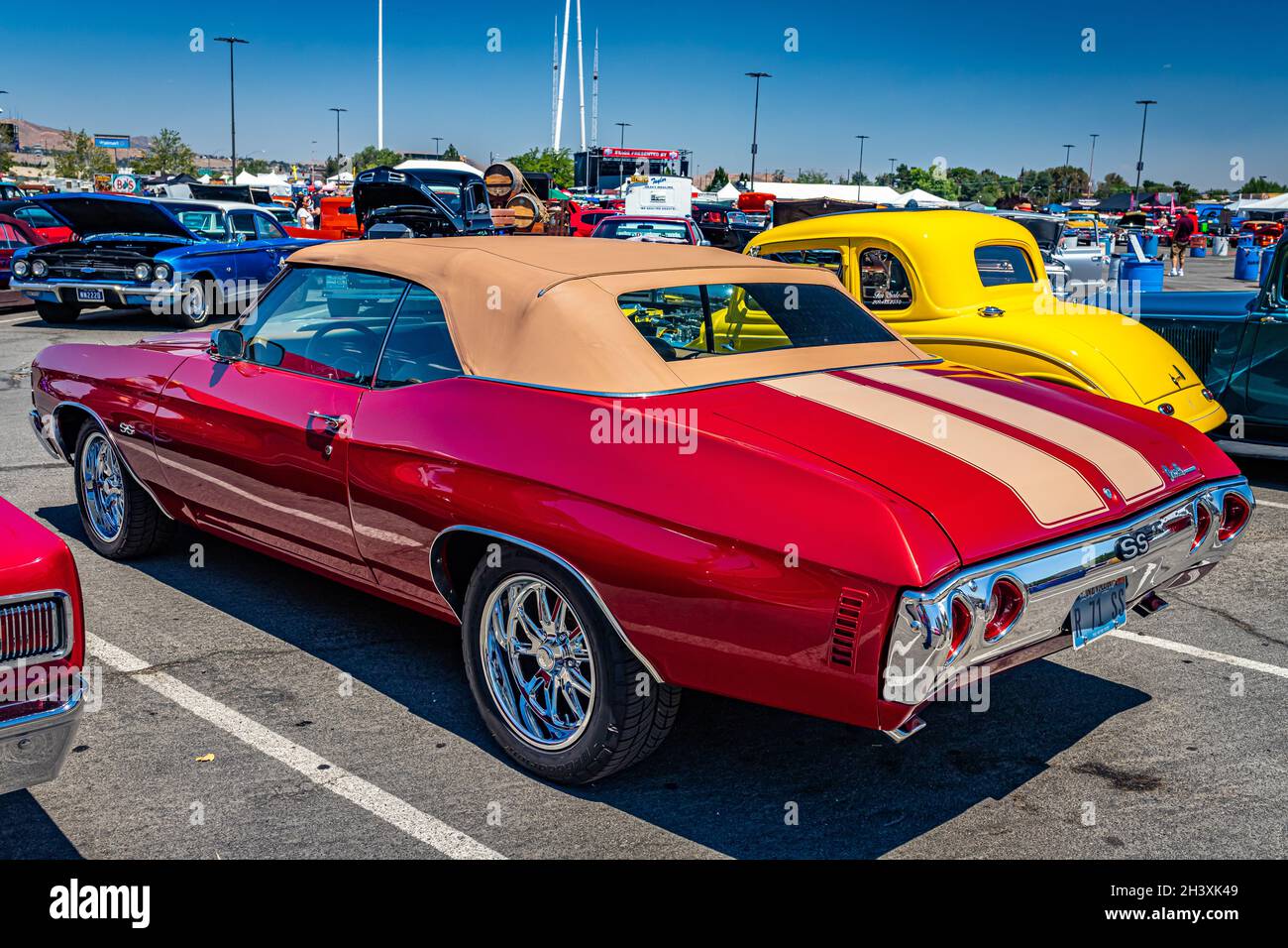 Reno, NV - August 4, 2021: 1971 Chevrolet Chevelle SS Convertible at a ...
