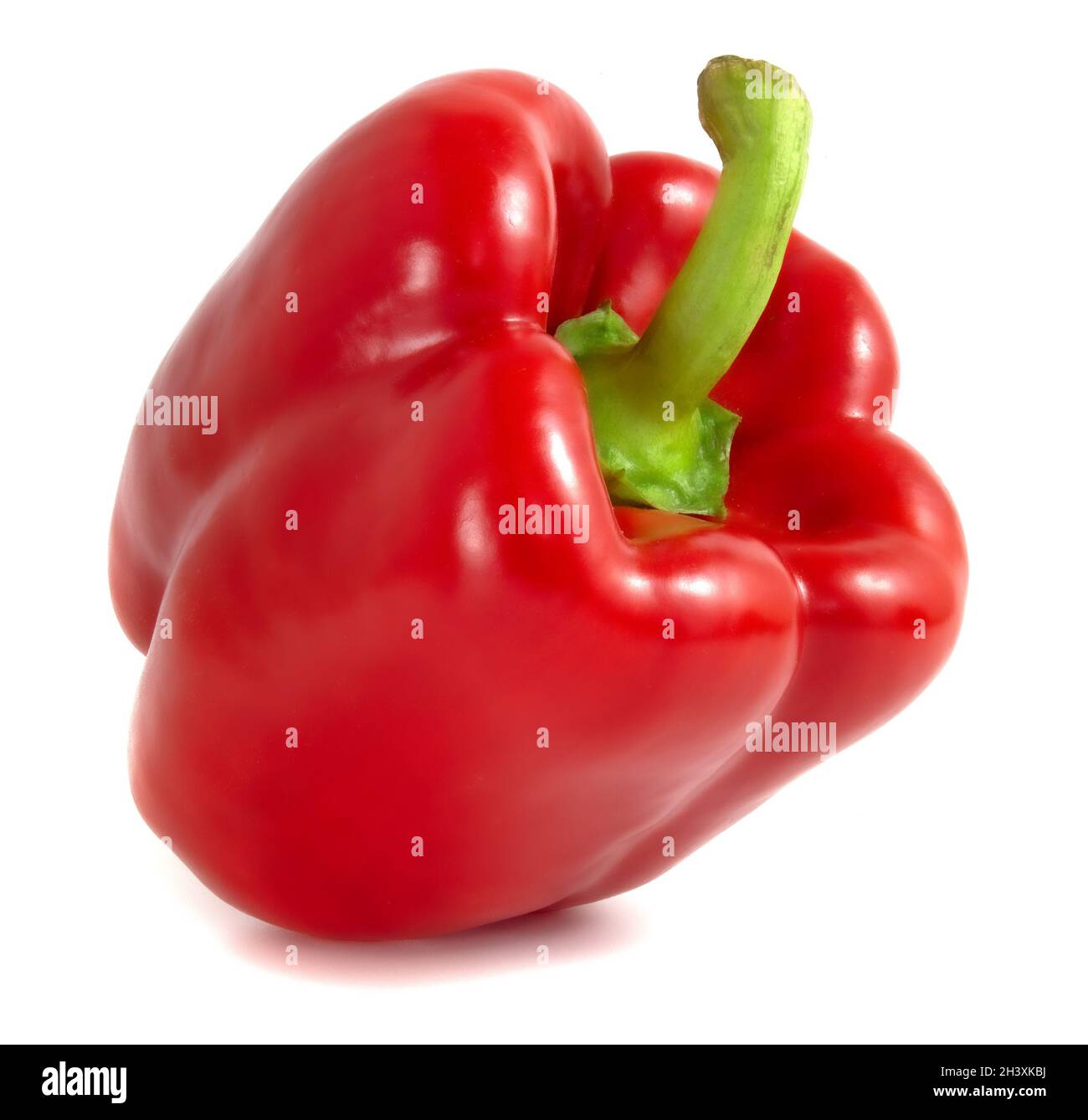 Fresh red paprika, bell pepper isolated on white background Stock Photo ...
