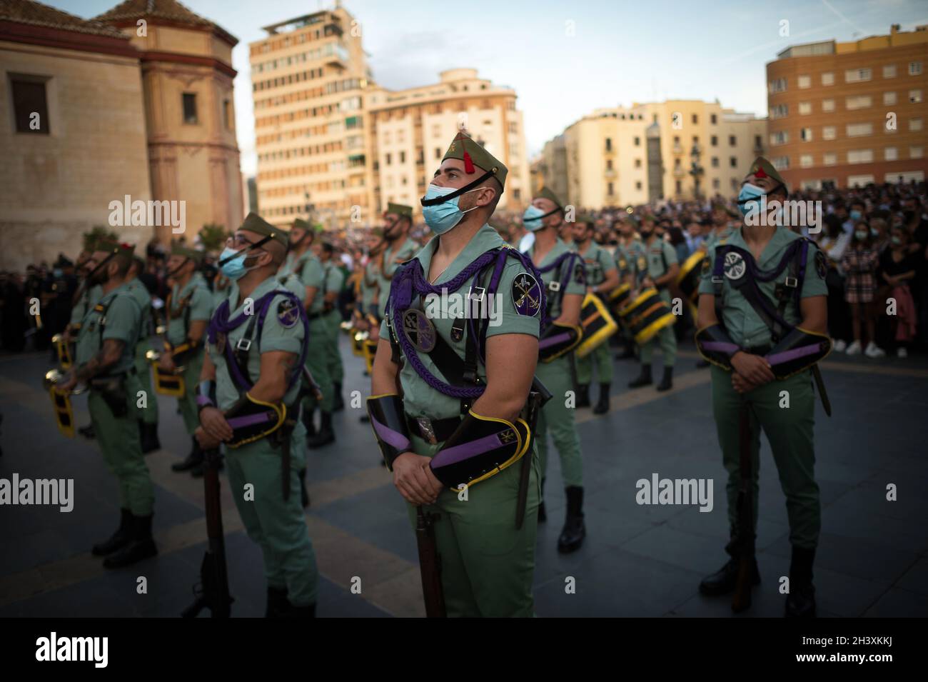Malaga, Spain. 30th Oct, 2021. Spanish legionnaires parade during the ...