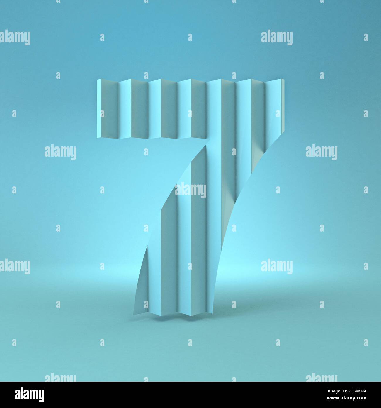 Cold blue font Number 7 SEVEN 3D Stock Photo - Alamy