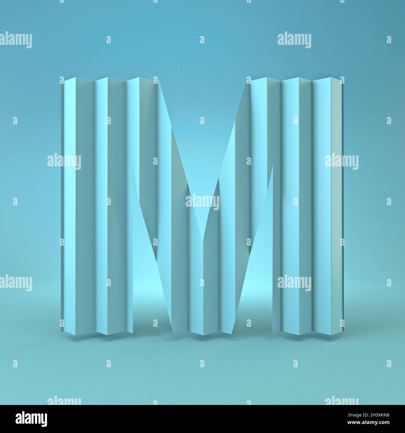 Cold blue font Letter M 3D Stock Photo - Alamy