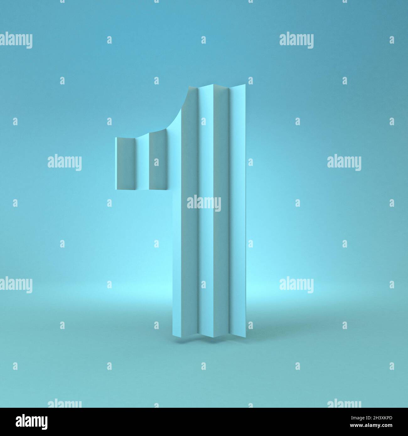 Cold blue font Number 1 ONE 3D Stock Photo - Alamy