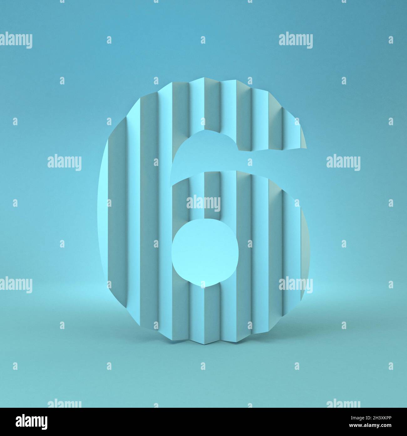 Cold blue font Number 6 SIX 3D Stock Photo - Alamy