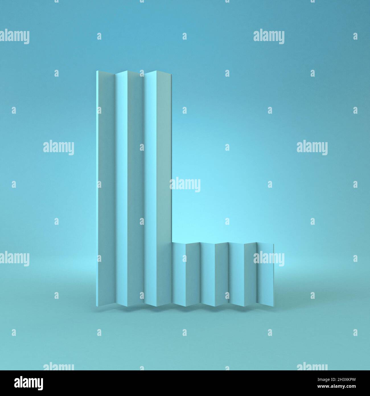 Cold blue font Letter L 3D Stock Photo - Alamy