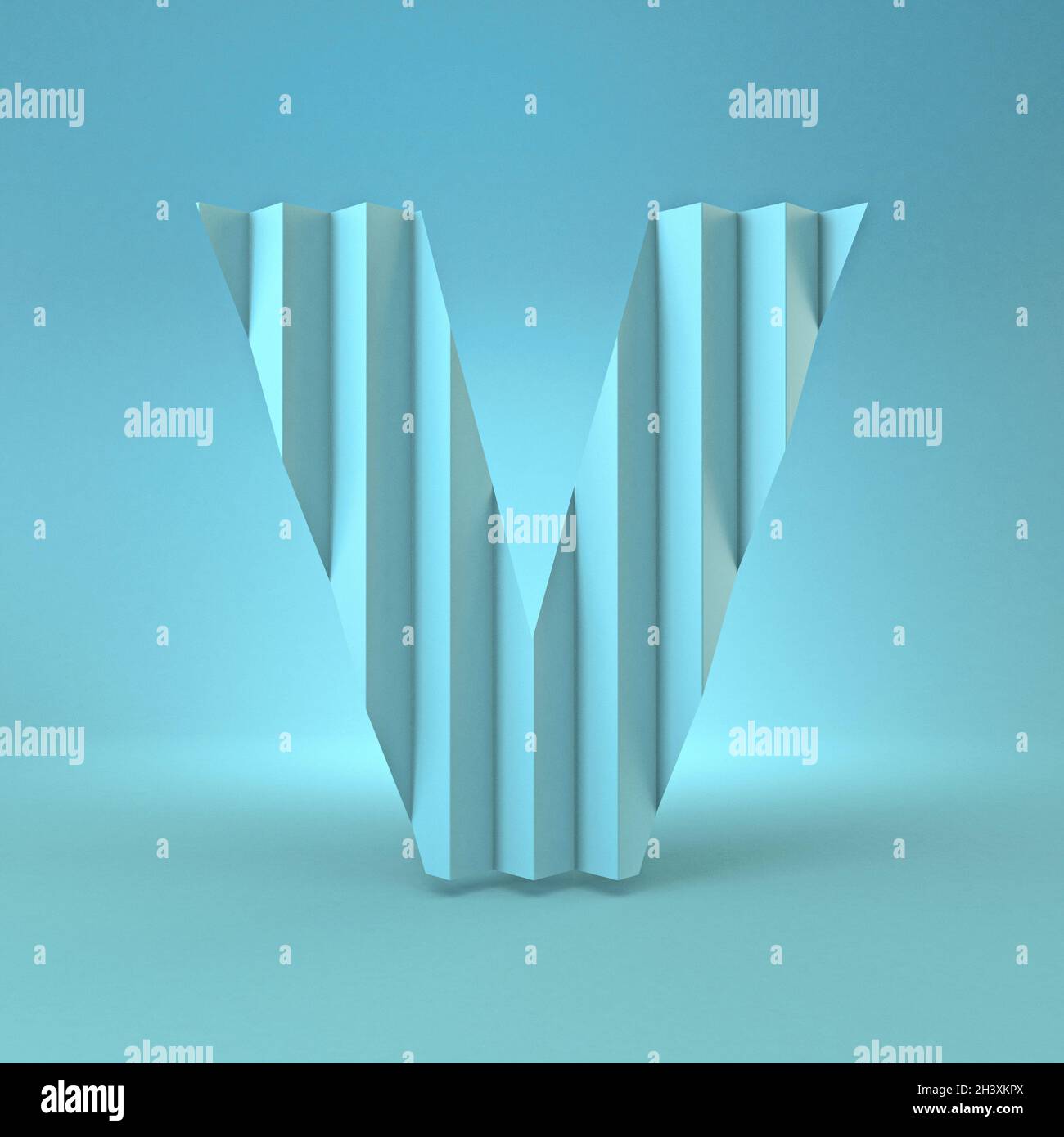 Cold blue font Letter V 3D Stock Photo - Alamy