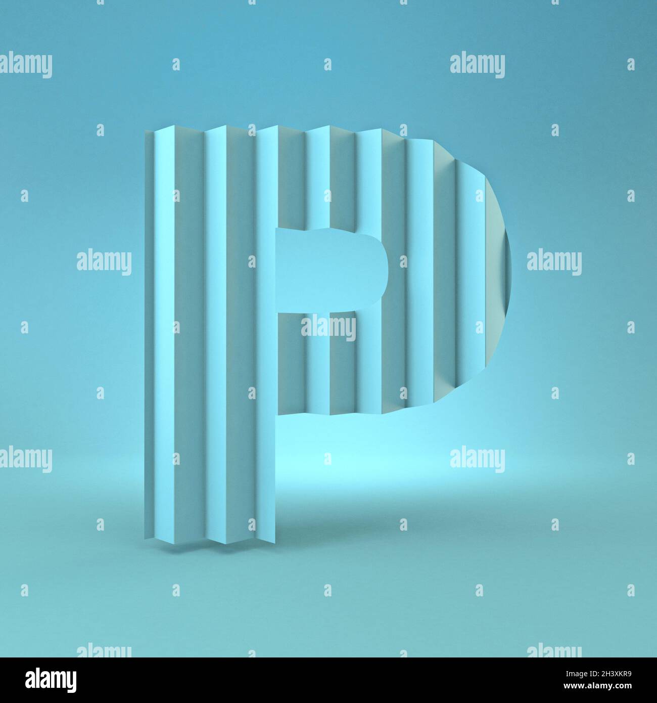 Cold blue font Letter P 3D Stock Photo - Alamy