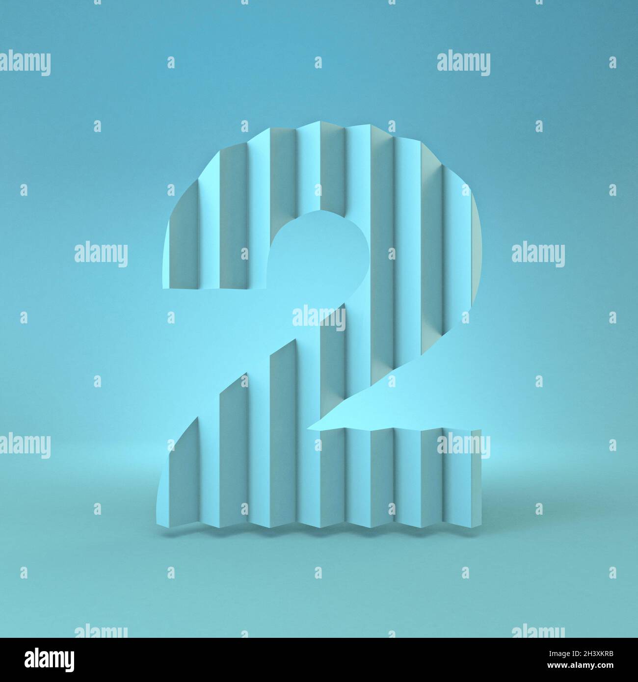 Cold blue font Number 2 TWO 3D Stock Photo - Alamy