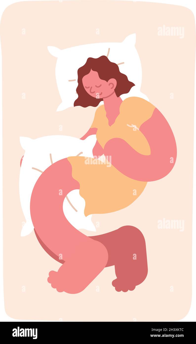 woman sleeping in comfy position Stock Vector Image & Art - Alamy