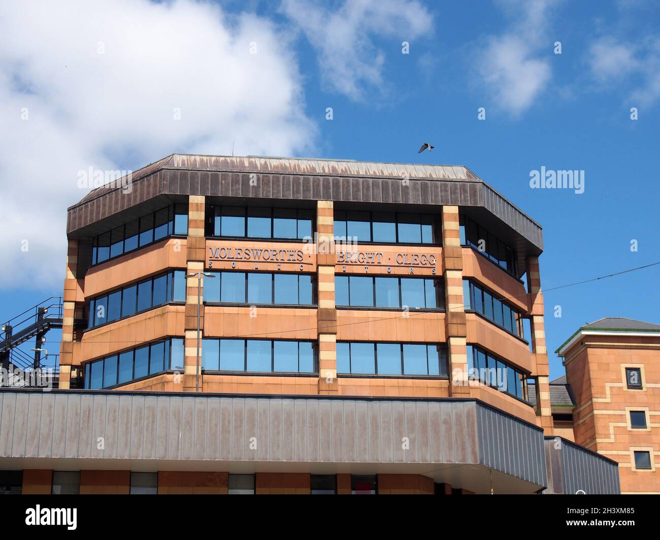 View of the exchange shopping center and office building on yorkshire ...
