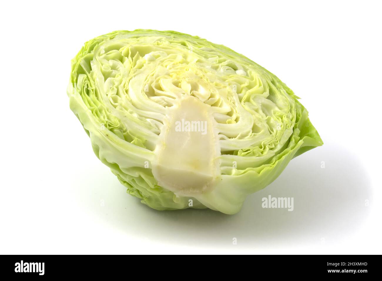 Half of white cabbage isolated on white background Stock Photo - Alamy