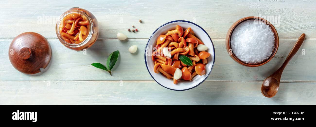 Pickled mushrooms garlic salt hi-res stock photography and images - Alamy