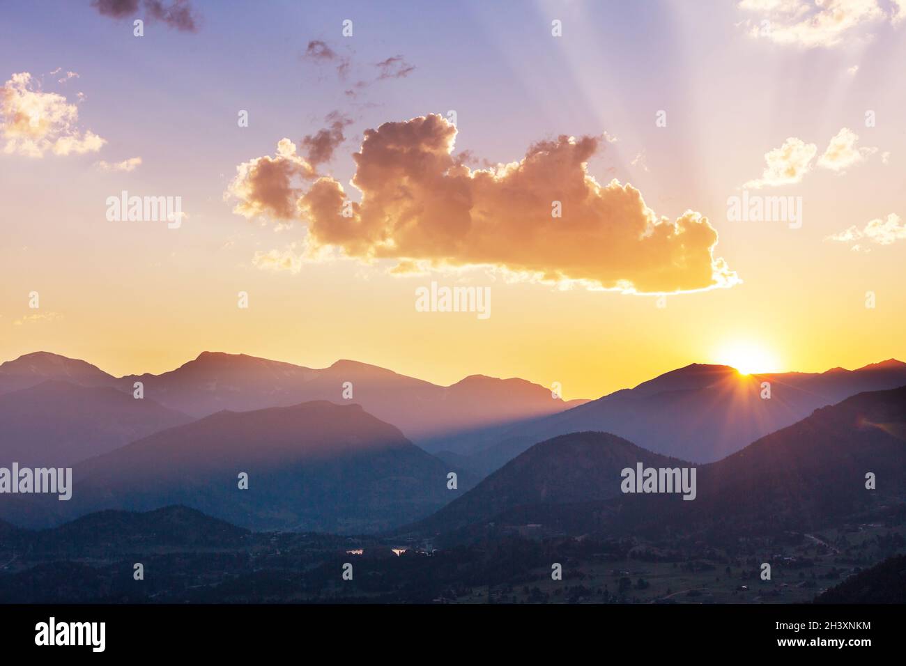 Mountains on sunset Stock Photo - Alamy