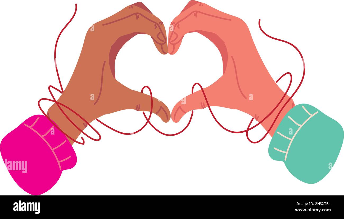red string hands shaped heart Stock Vector Image & Art - Alamy