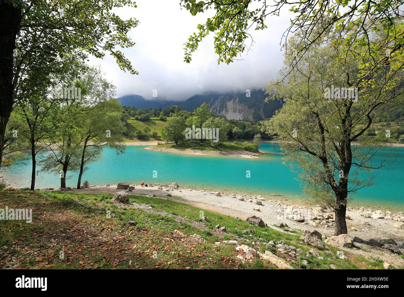 The beautiful Lake Tenno in Trentino. Northern Italy, Europe Stock ...