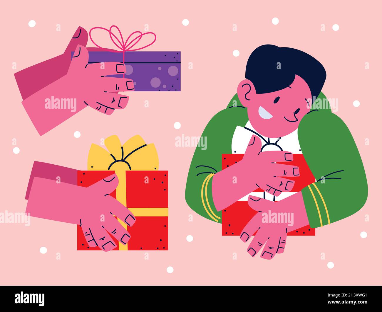 gifts in hands and icons Stock Vector Image & Art - Alamy