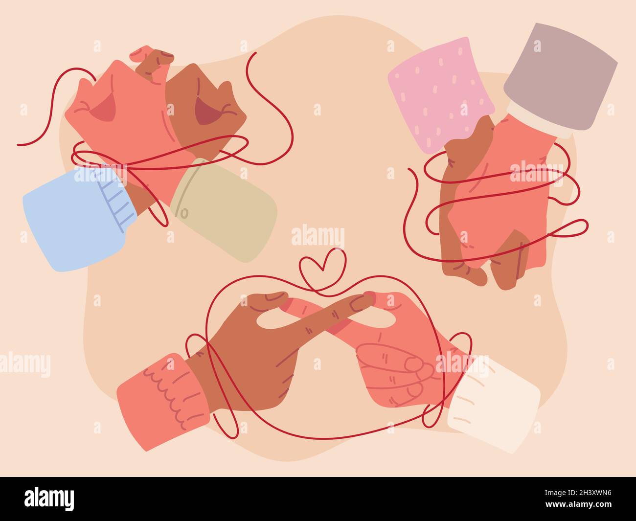 set, red string of destiny Stock Vector Image & Art - Alamy