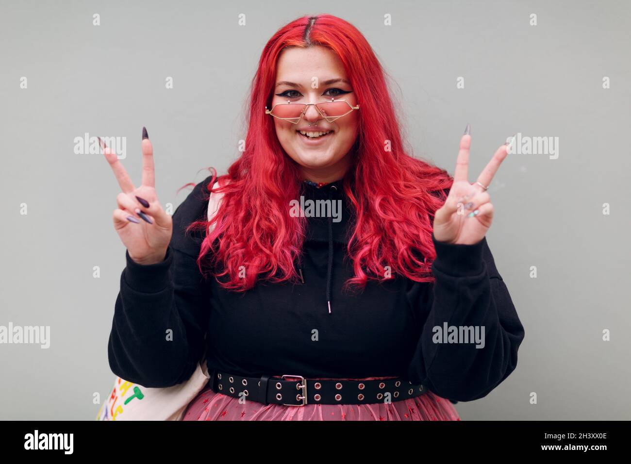 Plus size overweight fat body positive lgbtq woman with red hair and ...