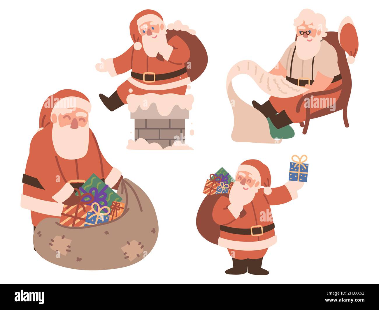 santa claus cartoon icons Stock Vector Image & Art - Alamy