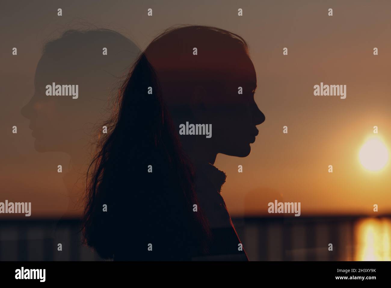Beautiful portrait profile sunset hi-res stock photography and images ...