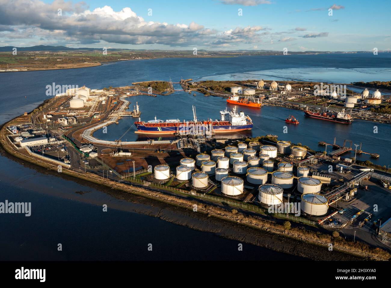 Grangemouth, Scotland, UK. 30th Oct, 2021. PICTURED: Aerial drone view ...
