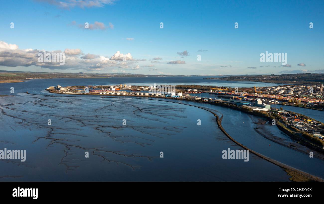 Grangemouth, Scotland, UK. 30th Oct, 2021. PICTURED: Aerial drone view ...