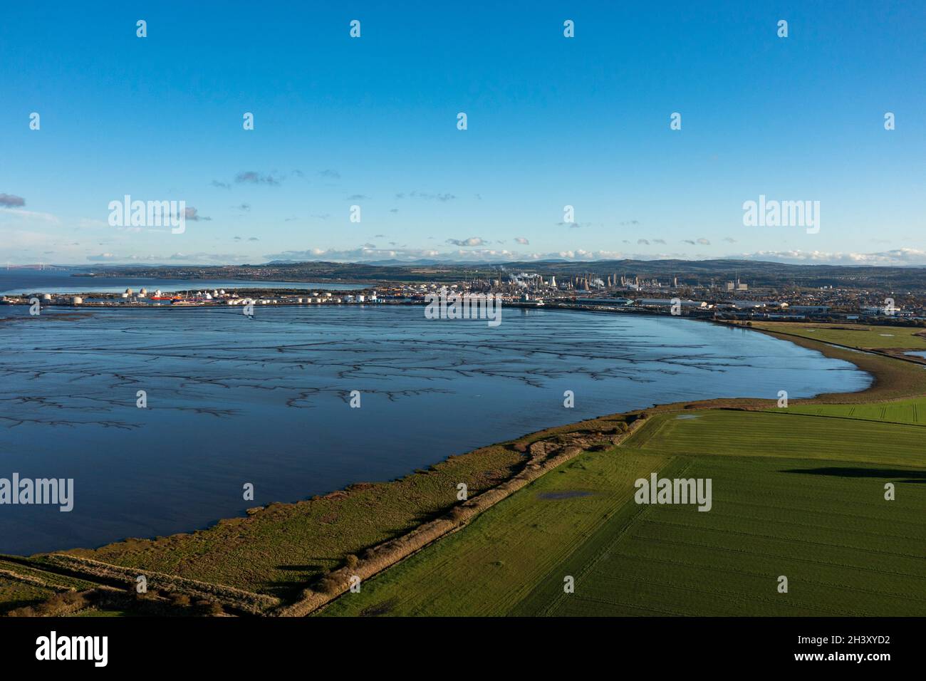 Grangemouth, Scotland, UK. 30th Oct, 2021. PICTURED: Aerial drone view ...
