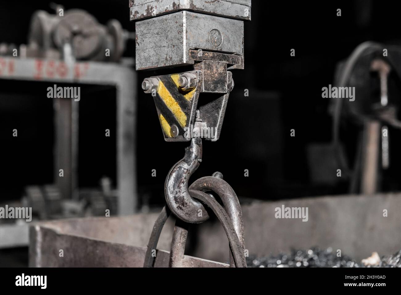 Iron Lifting Hook Industrial Crane Mechanism Close-up Stock Photo - Alamy