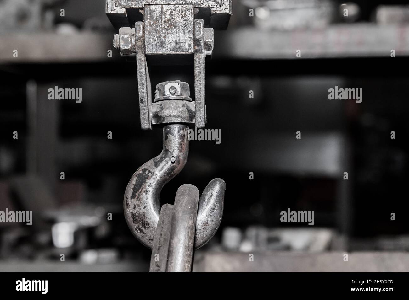 Iron Lifting Hook Industrial Crane Mechanism Close-up Stock Photo - Alamy