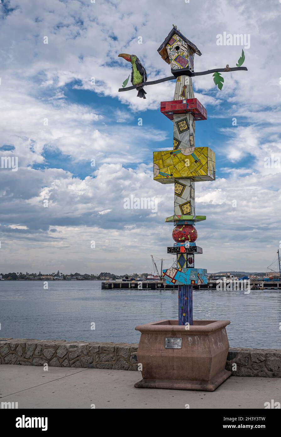 San Diego, California, USA - October 4, 2021: Embarcadero boardwalk ...
