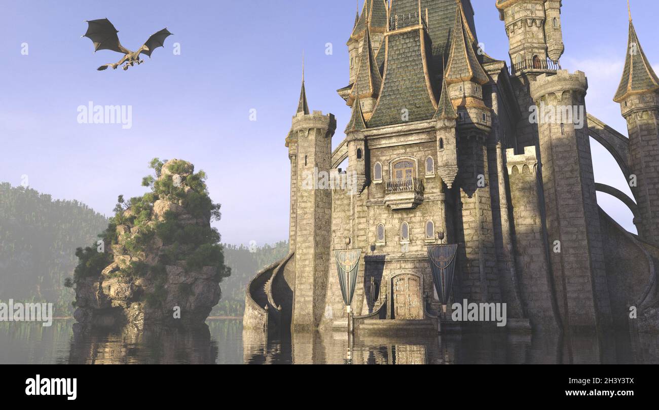 Tower on dragon island hi-res stock photography and images - Alamy