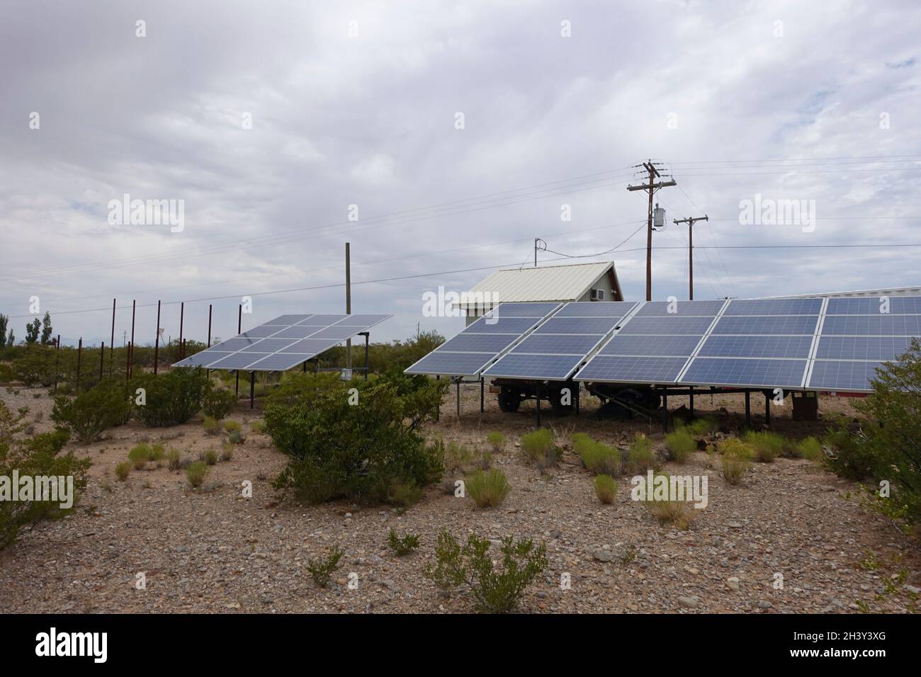New Mexico off grid solar installation Stock Photo - Alamy