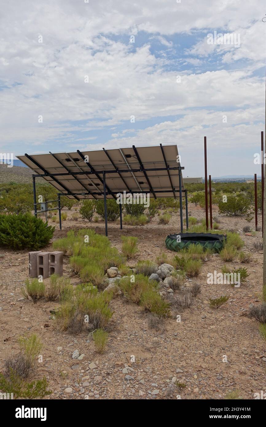 New Mexico off grid solar installation Stock Photo - Alamy