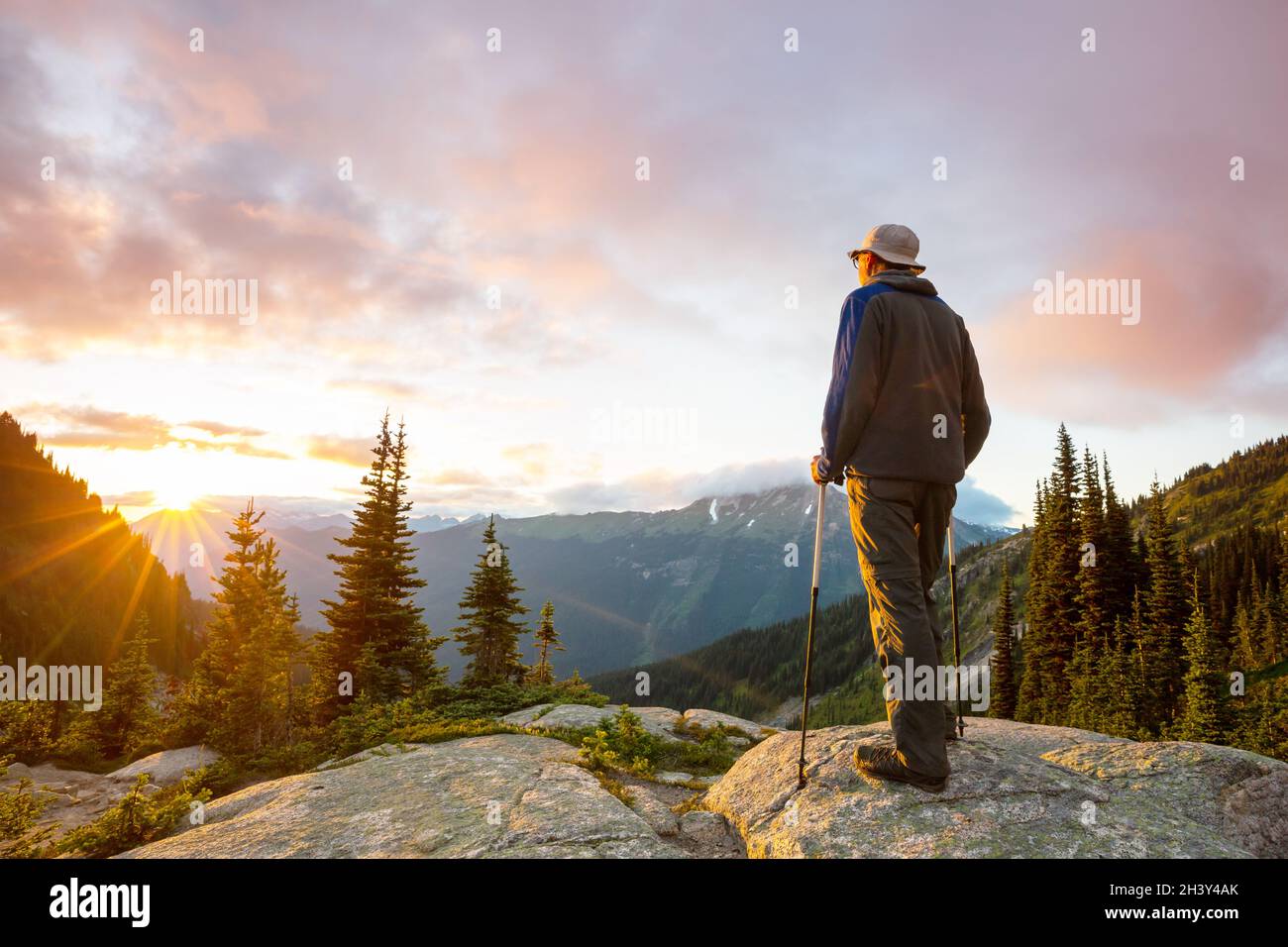 Hike on sunset Stock Photo - Alamy