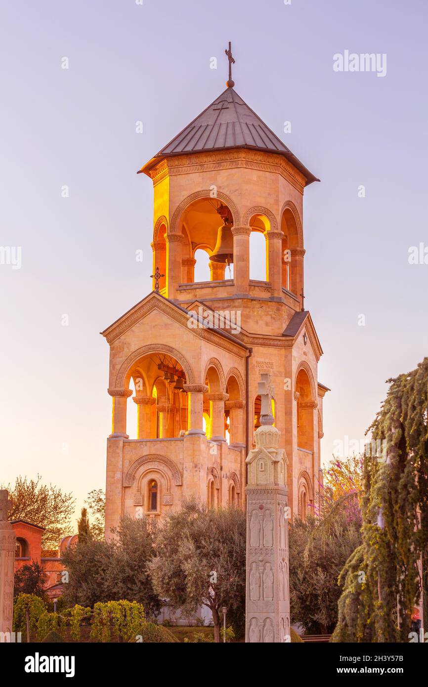 Holy Trinity church bell tower in Tbilisi, Georgia Stock Photo - Alamy