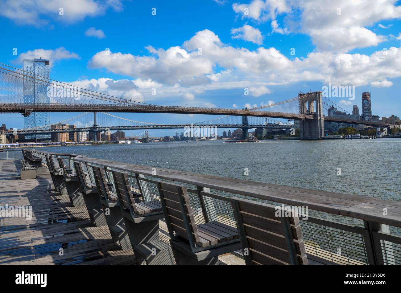 Brooklyn Bridge is seen from a distance in New York City on October 30 ...