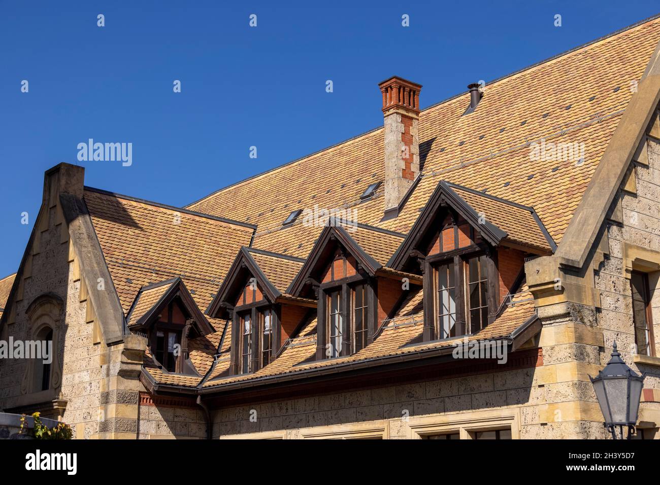 dormer windows, 1888 building, collège (high school) Calvin, Geneva ...