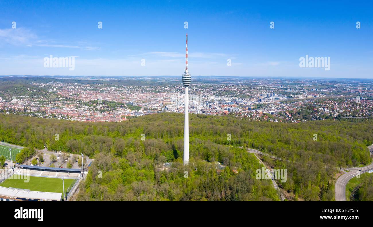 Stuttgart television tower Stuttgart tower skyline aerial view city ...