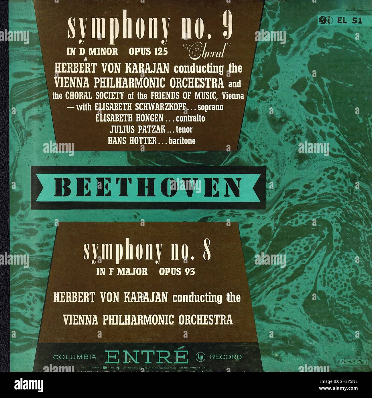 Beethoven Symphonies 8 & 9 - Karajan Vienna Phil Columbia Entree ...