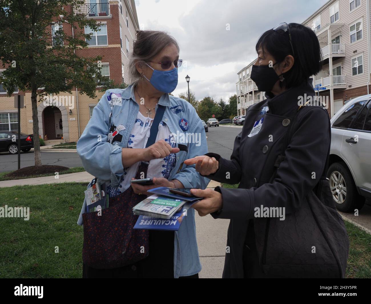 Brambleton, Virginia, USA. 30th Oct, 2021. Diane Karelian and Marcia ...