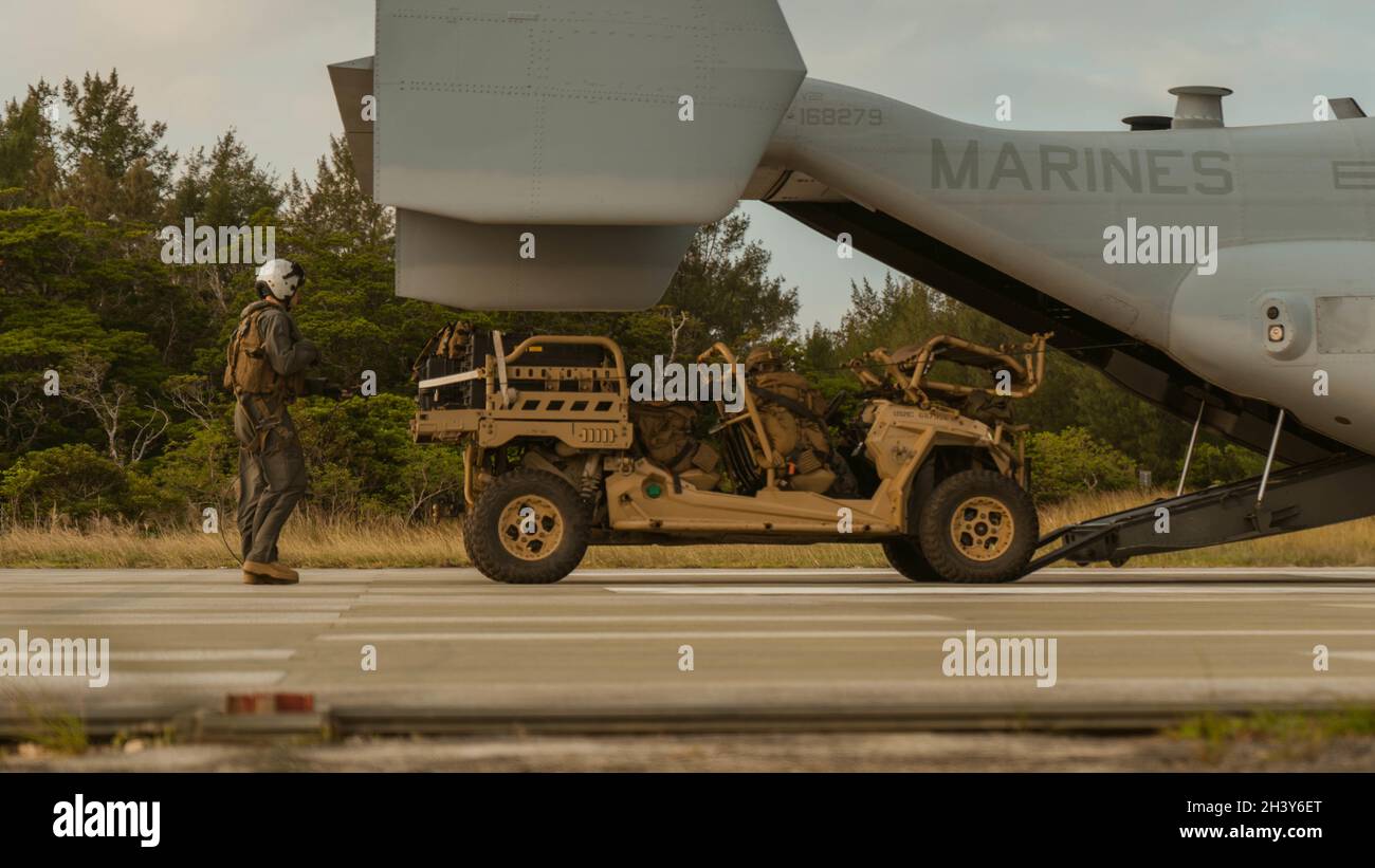 A U.S. Marine Corps MV-22B Osprey assigned to Marine Medium Tiltrotor ...