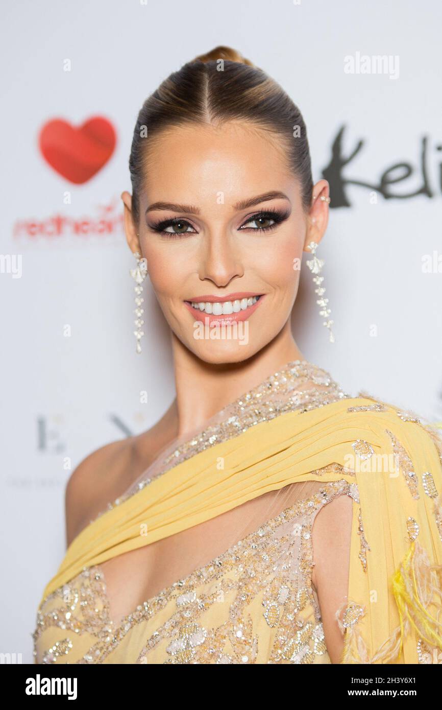 Maeva Coucke attends the photocall during the Global Gift Gala 2021 at ...