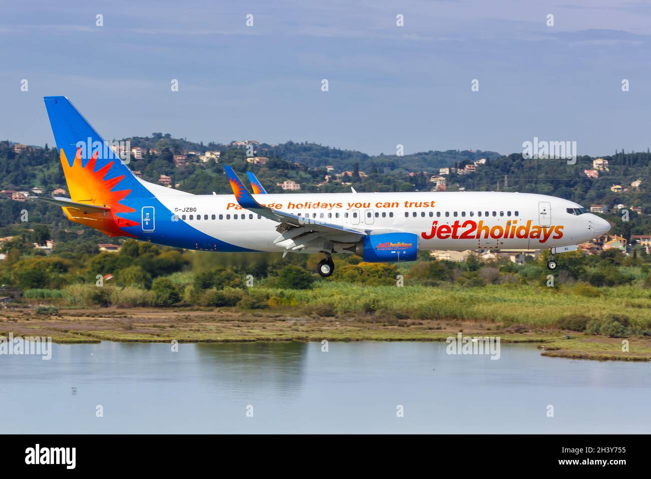 Jet2 Boeing 737-800 aircraft Corfu Airport in Greece Stock Photo - Alamy