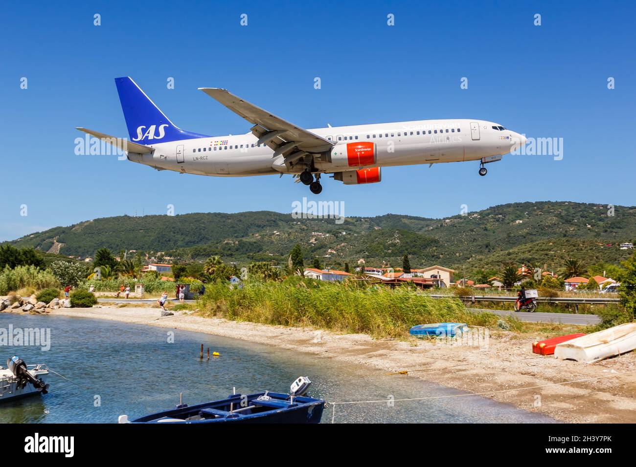 SAS Scandinavian Airlines Boeing 737-800 aircraft Skiathos Airport in ...