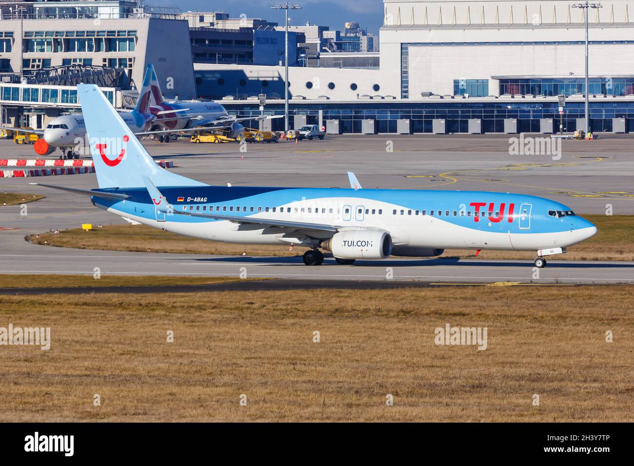 TUI Boeing 737-800 aircraft Stuttgart Airport in Germany Stock Photo ...