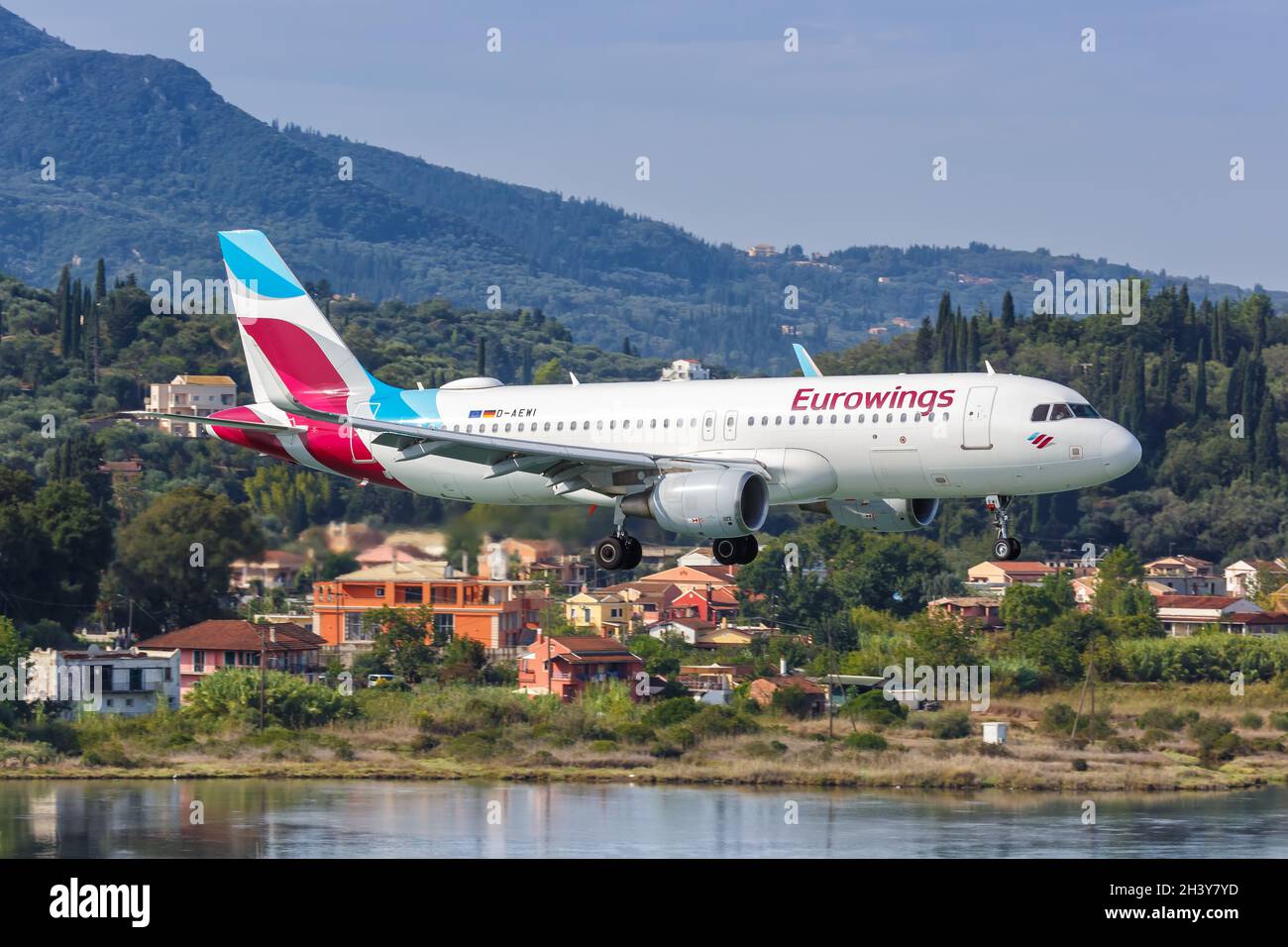 Eurowings Airbus A320 aircraft Corfu Airport in Greece Stock Photo - Alamy