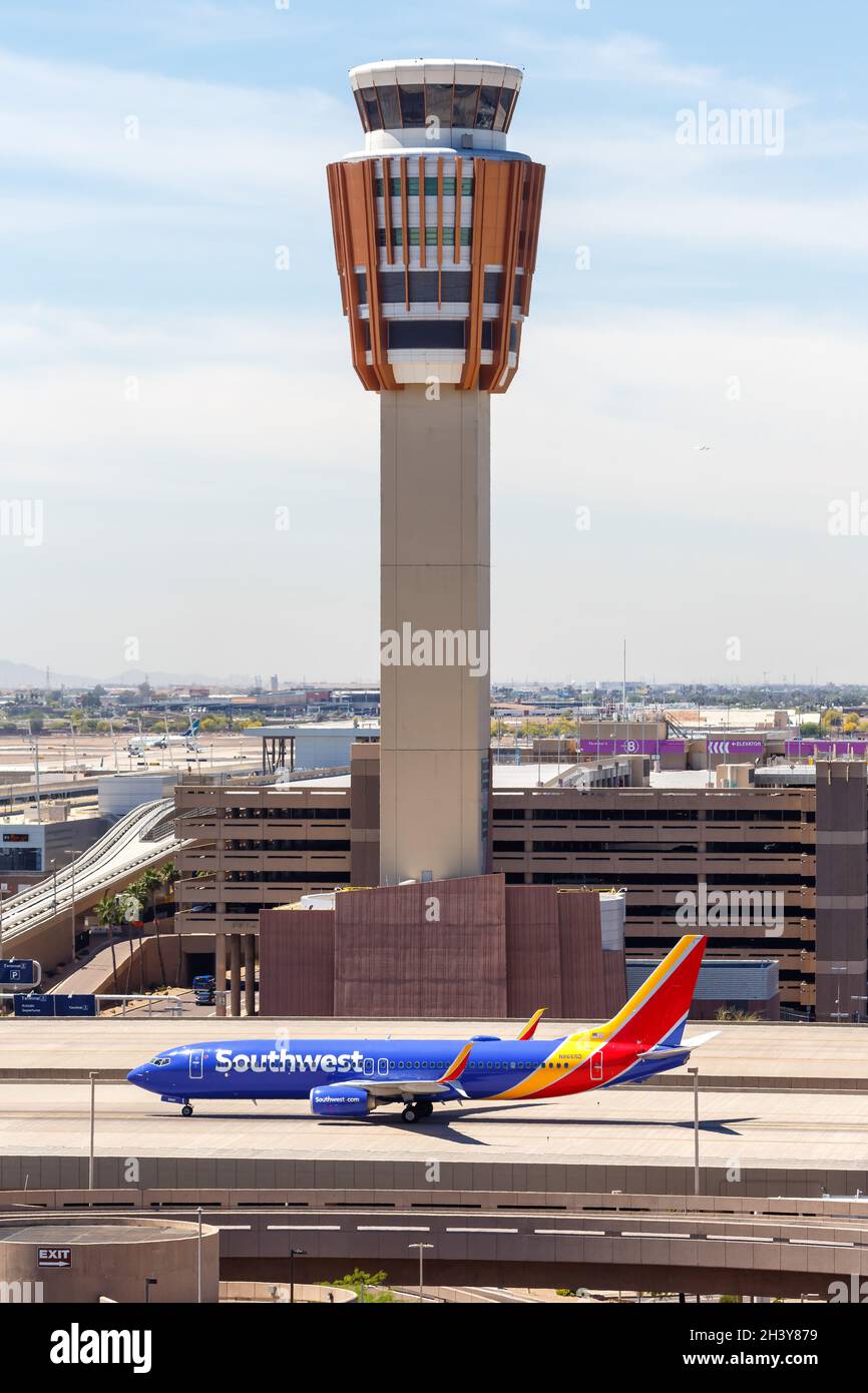 Southwest Airlines Boeing 737-800 aircraft Phoenix Airport in Arizona ...