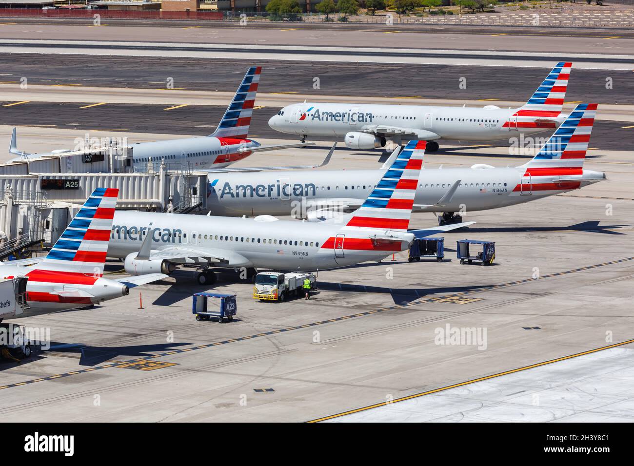 American Airlines Airbus aircraft Phoenix Airport in Arizona Stock ...
