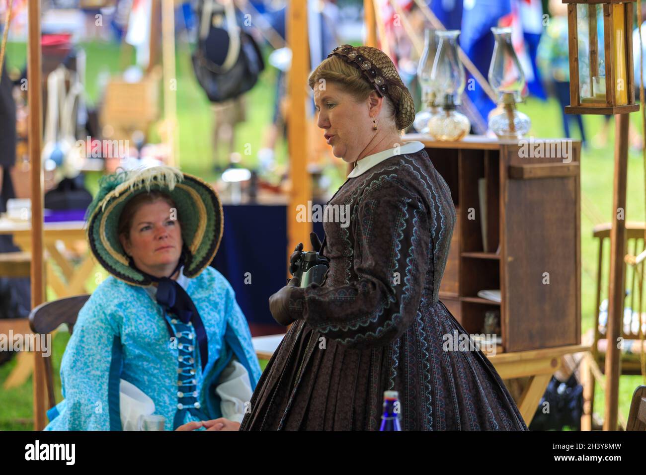 Gettysburg, PA, USA - July 2, 2016: Women wearing typical civil war ...