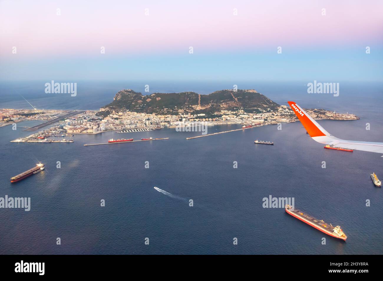 Overview Gibraltar Airport Aerial View Stock Photo - Alamy